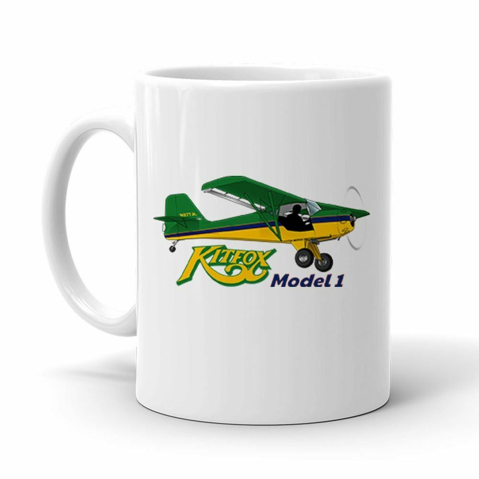 Kitfox Model 1 (Green/Yellow) Airplane Ceramic Mug - Personalized with ...