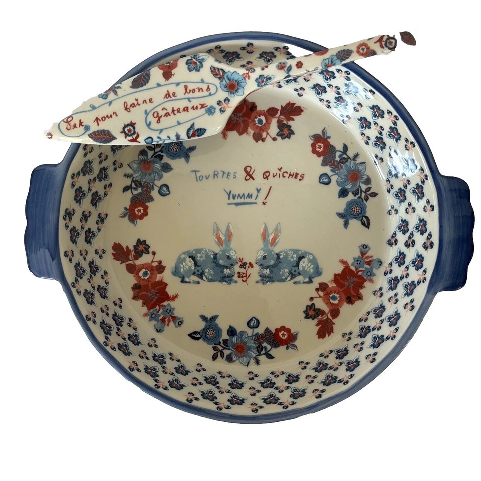Anthropologie NATHALIE LETE Pie Dish & cake server BIBELOT French ...