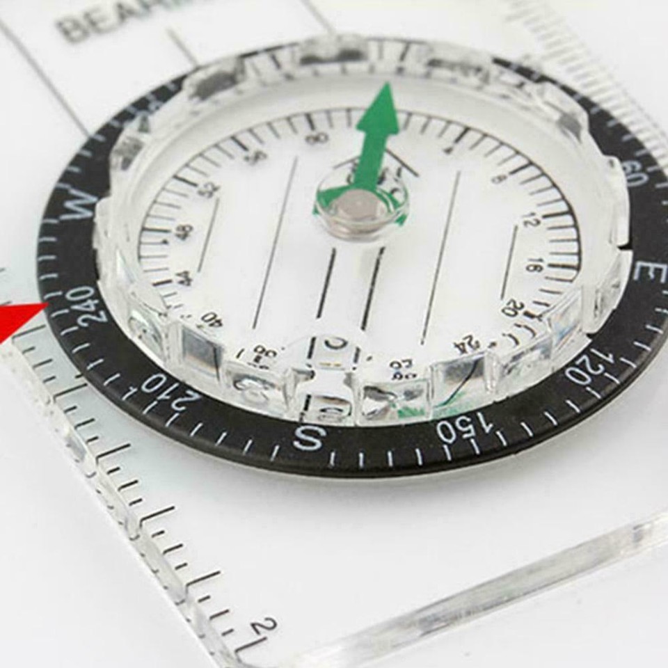 Military Compass Scale Ruler Baseplate Mini Compass for Camping Hiking ...
