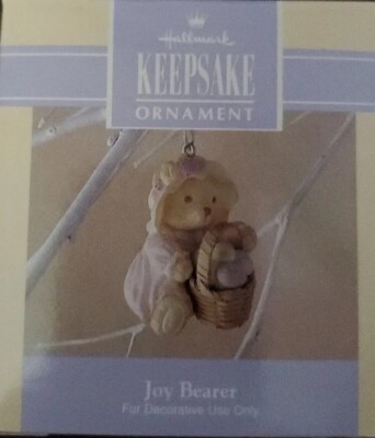 🐦🌟 💖 Hallmark Easter Spring Joy Bearer 1992 Bear Wicker Basket of Eggs ...