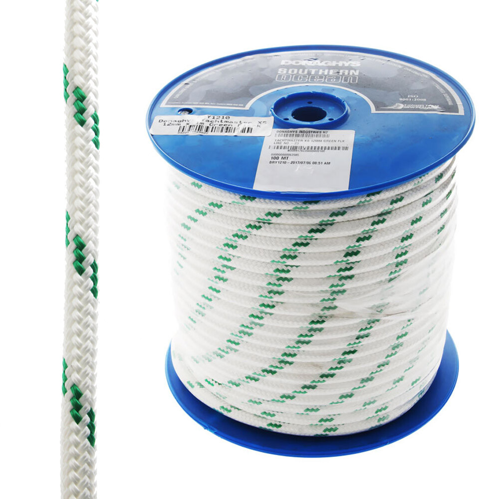 Donaghys Yachtmaster XS Cruising Braid Rope 12mm x 1m Green Fleck ...