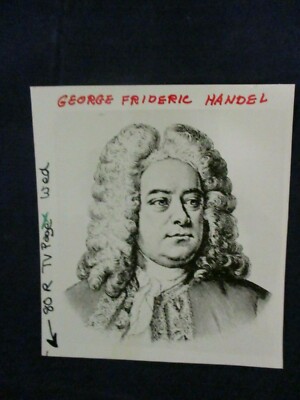 Vintage George Frideric Handel sketch colonial wig Vintage Glossy Press ...