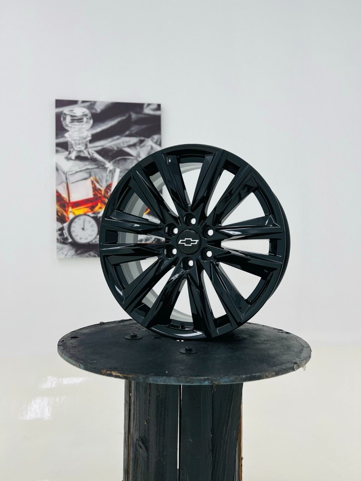 2024 Black Chevy Silverado Tahoe Suburban Wheels Rims RST GMC Sierra ...
