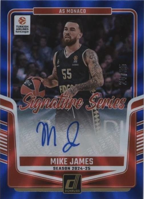 2024-25 Panini Donruss Euroleague - Signature Series Mike James #SS-JMS ...