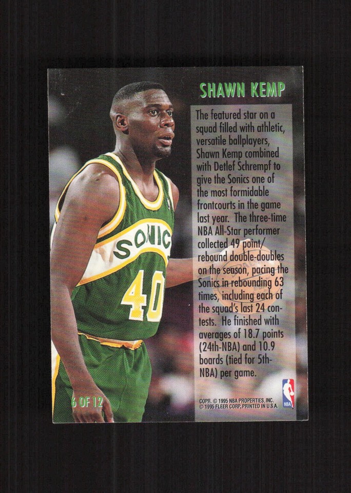 1995-96 Fleer Double Double #6 Shawn Kemp Seattle SuperSonics | eBay