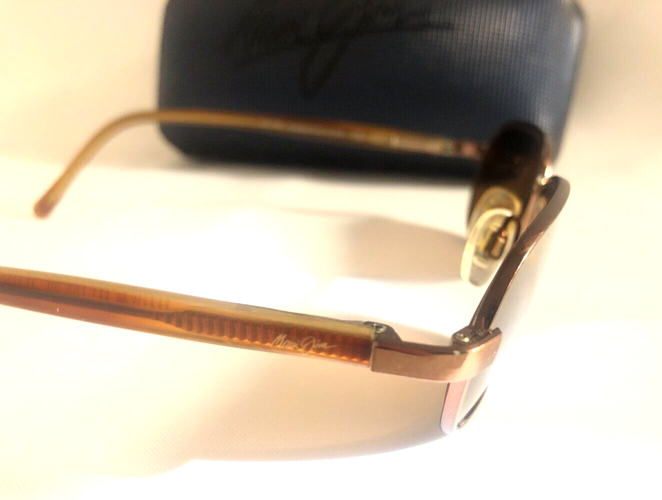 VINTAGE MAUI JIM HILO SUNGLASSES Copper Frames Bronze Polarized Lenses ...