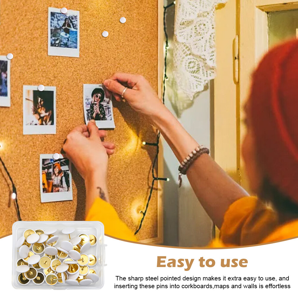 100pcs Paper Holder School Push Pin For Pinboard Universal Thumb Tack ...