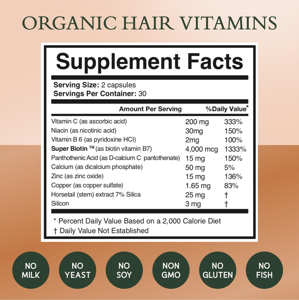 Healthy Hair Formula, Hair Growth Supplement Supporting Thick Hair and ...