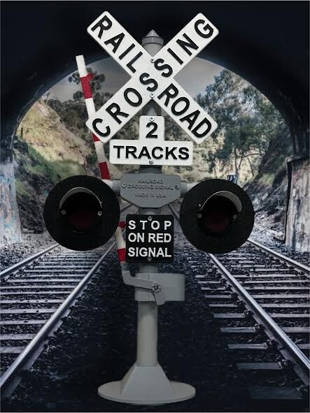 Tabletop RAILROAD TRAIN CROSSING signal sign with flashing led lights ...