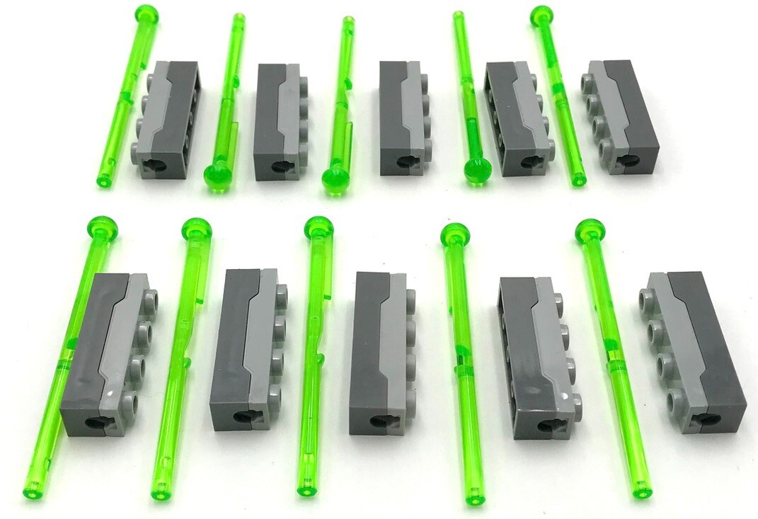 Lego 10 New Projectile Launchers 1 x 4 Spring Shooter w/ 10 Trans-Green ...