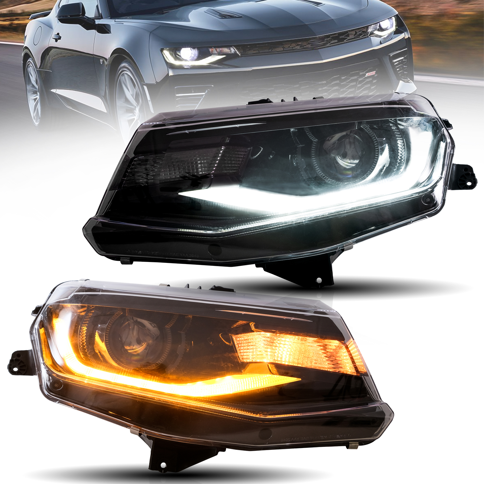 LED Sequential Headlights for Chevrolet Chevy Camaro 2016-2018 LT SS RS ...