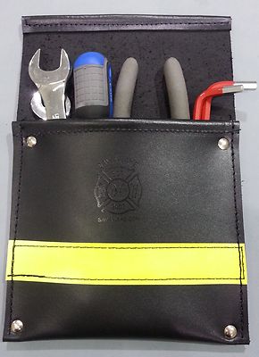 Firefighter Leather Pocket Tool Pouch 3M Solid Yellow Reflective - Sav ...