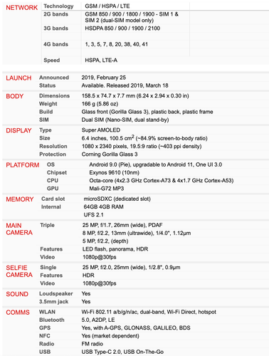 Samsung Galaxy A50 A505FD Android Dual SIM 4GB RAM 64GB ROM Smartphone ...