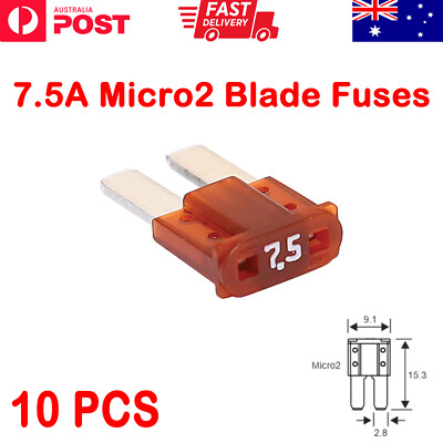 10 Pcs 7.5A Micro2 Blade Fuses - Brown Car Truck Auto Fuses 7.5 Amp ...