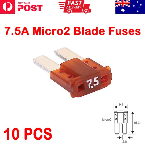 10 Pcs 7.5A Micro2 Blade Fuses - Brown Car Truck Auto Fuses 7.5 Amp ...