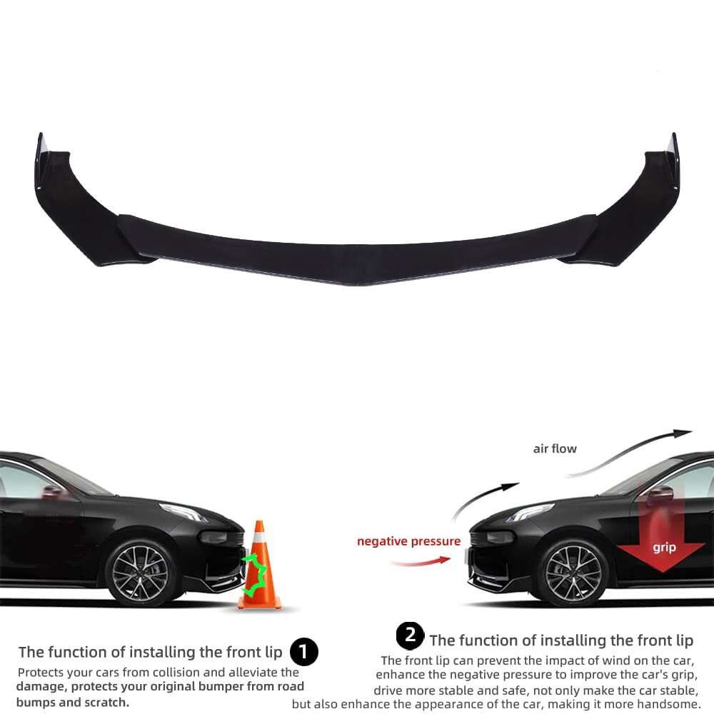 For Vauxhall Opel Astra H VXR Gloss Black Front Bumper Chin Lip Spoiler ...