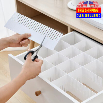 4Pcs Adjustable DIY Drawer Dividers Storage Organizer Separator 14.5*2. ...