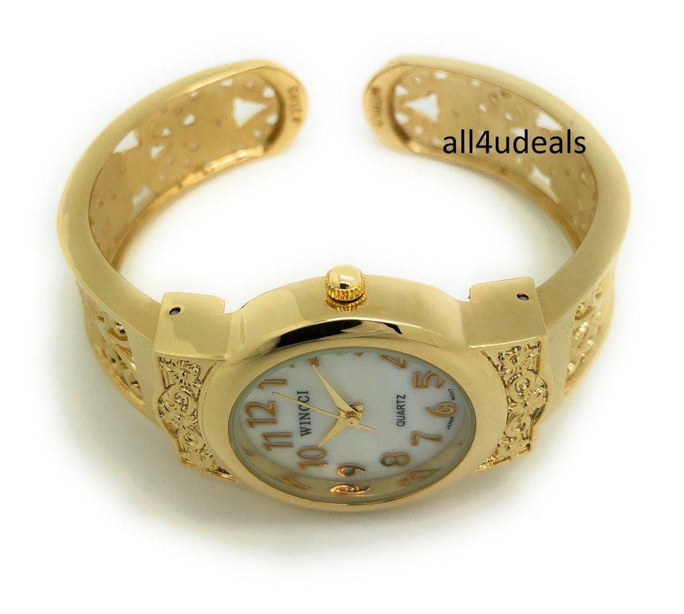 Wincci Ladies Elegant Metal Bangle Cuff Fashion Quartz Analog Watch ...