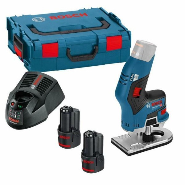 Bosch GKF 12V-8 Professional 12 V Cordless Palm Router with 2 Batteries ...
