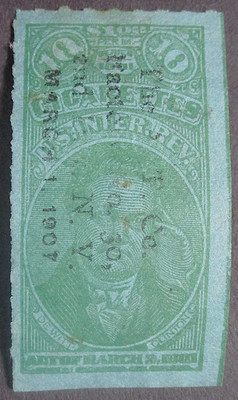 US DeWitt Clinton Tax Paid Stamp for 10 Cigarettes Series 1901 (inv-ga1 ...