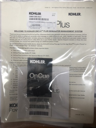 Kohler GM81385-KA1 OnCue for RDC2/DC2 Controller | eBay