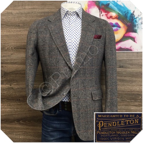 VINTAGE PENDLETON Mens Tweed Blazer Sport Coat Casual Jacket Size 40R ...