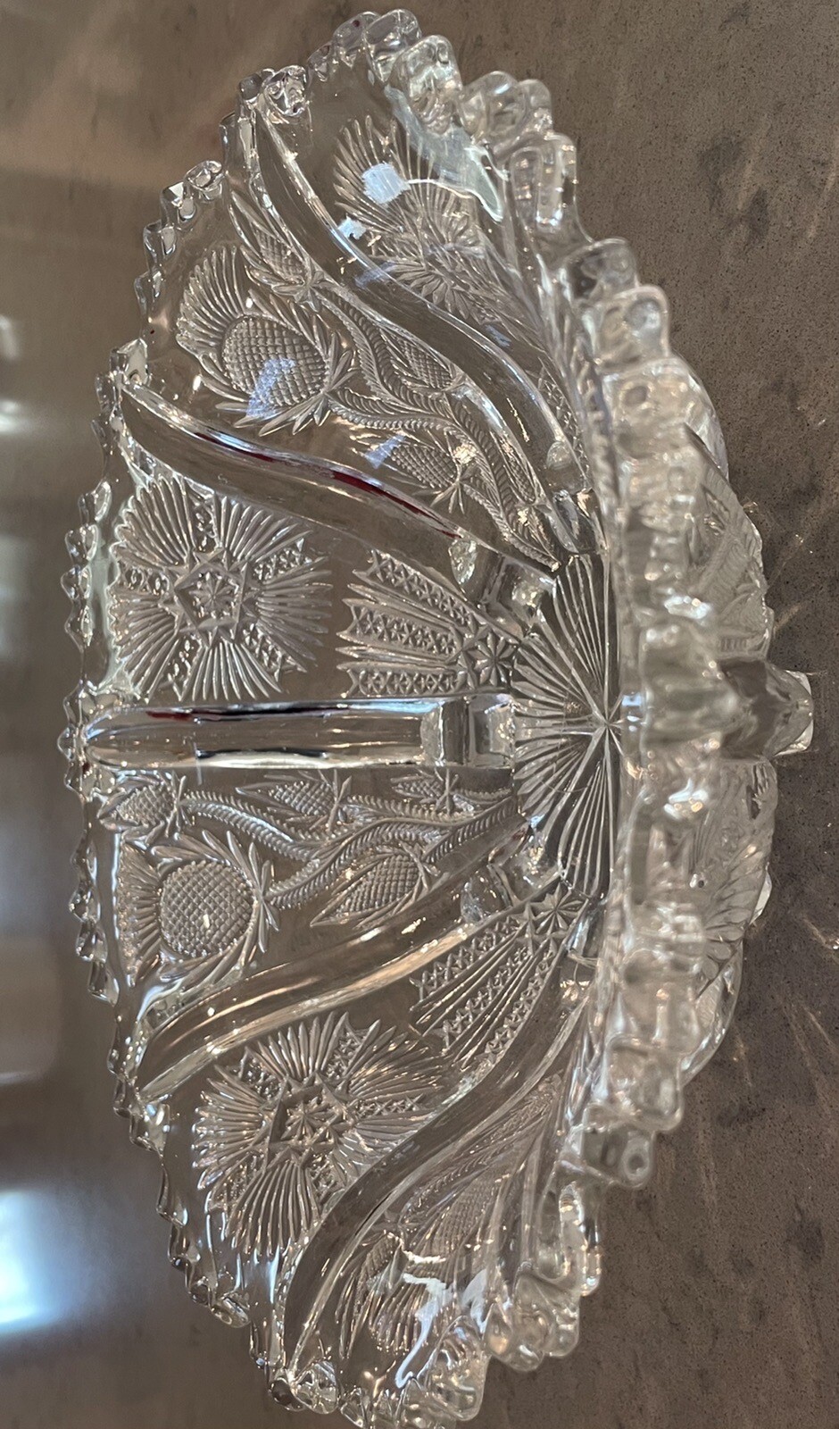 Large EAPG Higbee 8 Paneled Footed Paneled Delta Thistle Pattern ...