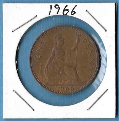 1966 Penny 1p GB UK British Used Coin | eBay