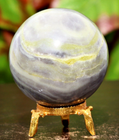 55MM Lemon Serpentine Crystal Sphere Natural Healing Crystal Gemstone ...