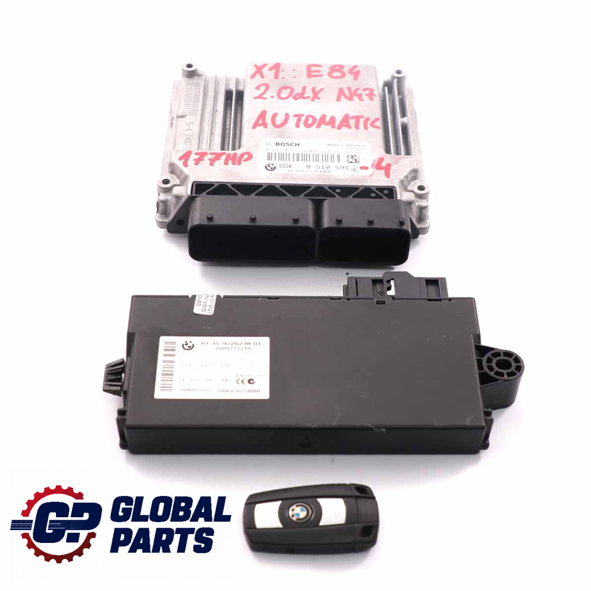 BMW X1 E84 2.0dX N47 177HP Engine ECU Kit DDE 8510591 CAS3 + Key ...