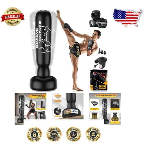 Portable Heavy Standing Punching Bag 71'' - Ideal for Kickboxing ...