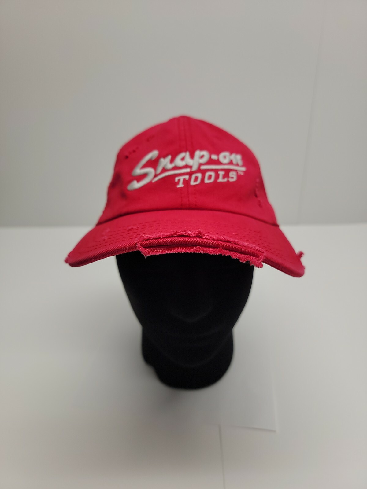 Snap On Tools Adjustable Hat Red Worn Out Look Ripped… - Gem