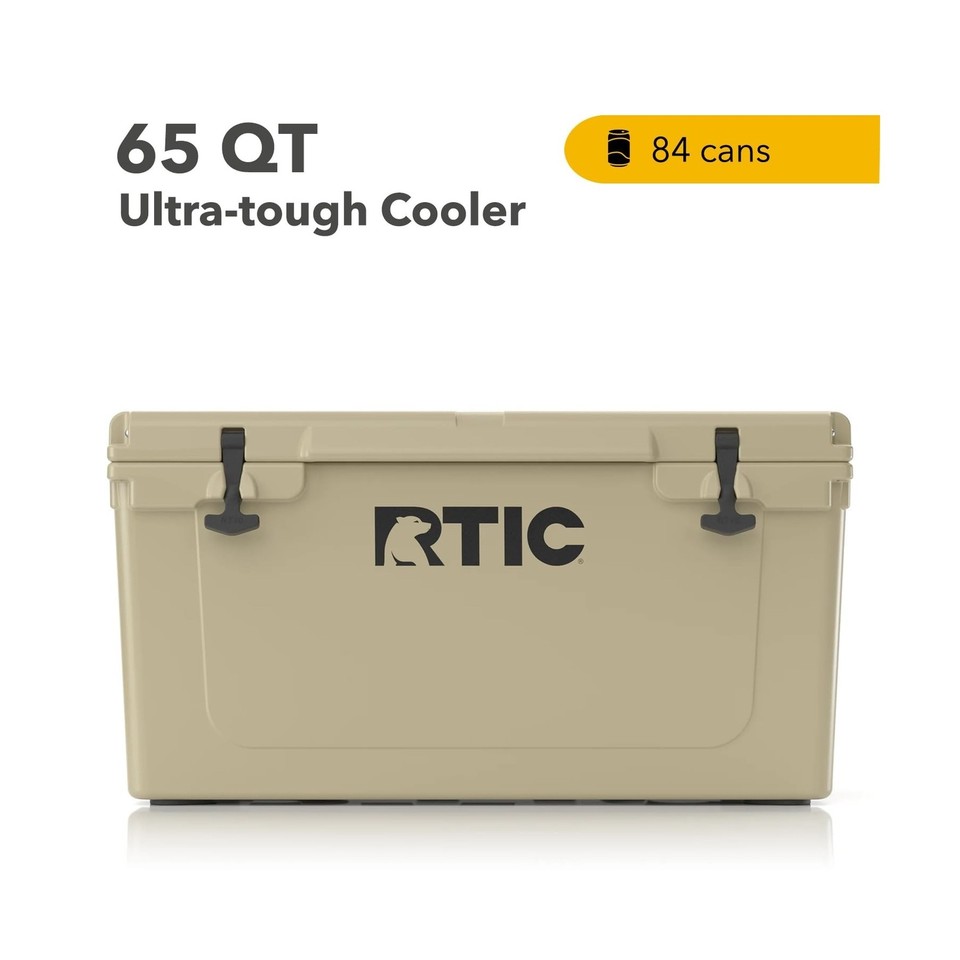 RTIC 65 QT Ultra-Tough Cooler Hard Insulated Portable Ice Chest Box for ...