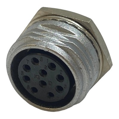 10 Pin 10 Position Screw Type Female DIN Socket Connector Chassis Mount ...
