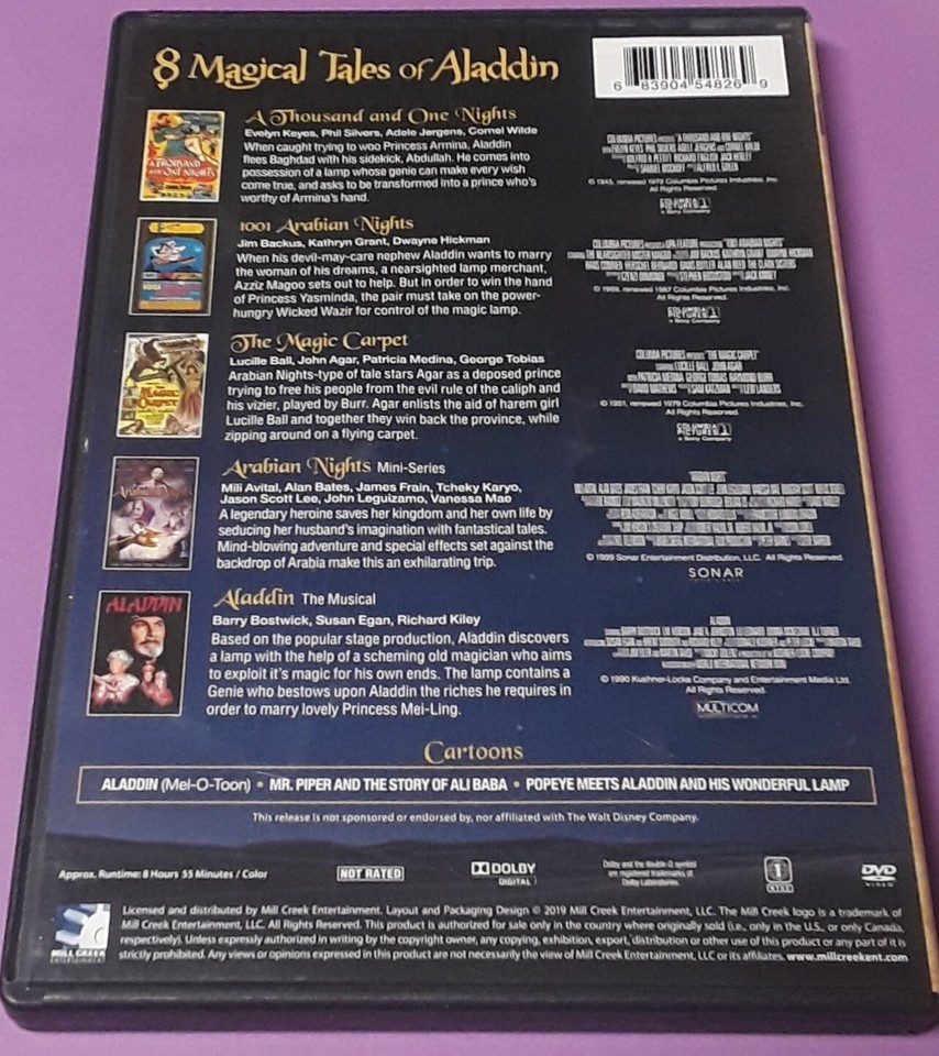 ALADDIN DVD A Thousand and One Nights 8 Magical Tales 2 Disc Set ...