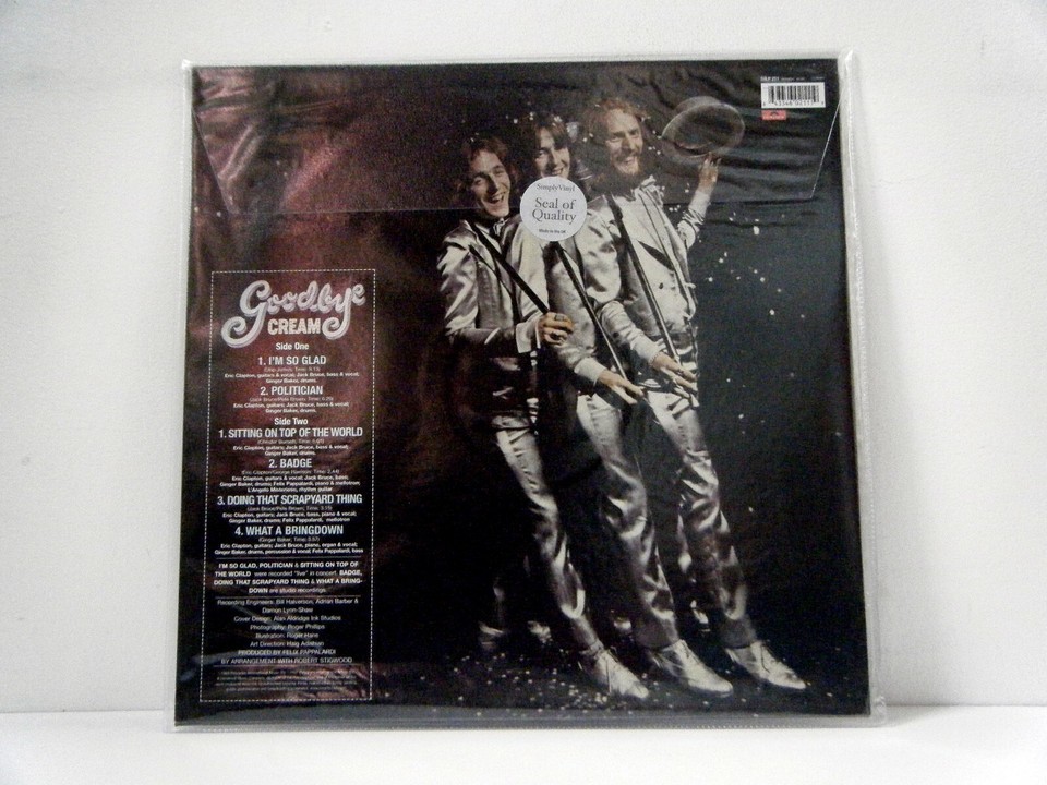CREAM LP Goodbye 1969 Simply Vinyl RE 180 gram vinyl Eric Clapton ...