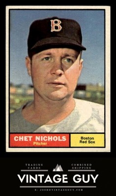1961 Topps #301 Chet Nichols Vintage Boston Red Sox Baseball Card | eBay