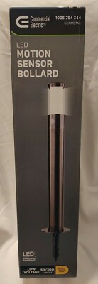 Commercial Electric LED Motion Sensor Bollard Wired 50/300 Lumens ...