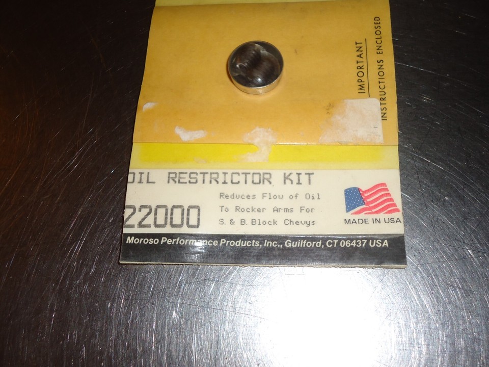 New NOS Moroso Oil Restrictor Kit 22000 Chevrolet Small Big Block Chevy ...