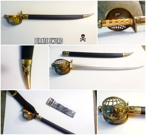 Mermaid Pirate Cutlass Sword With Basket Guard & Sheath for sale online ...