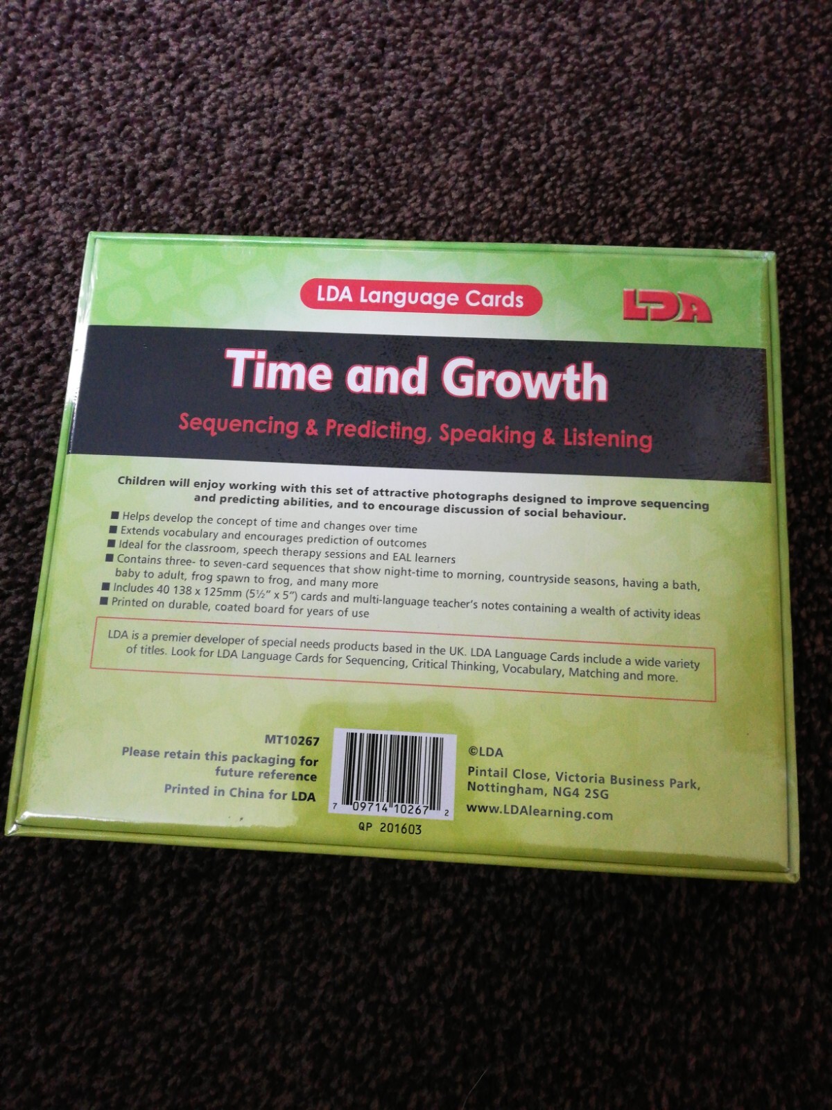 Montessori LDA Language Cards Time & Growth Sequencing for sale online ...