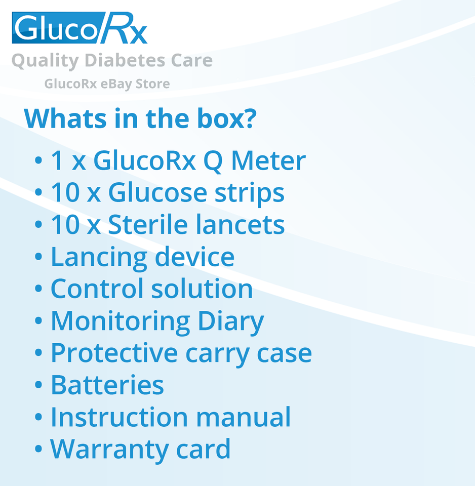 GlucoRx Q Blood Glucose Meter VAT FREE | eBay UK