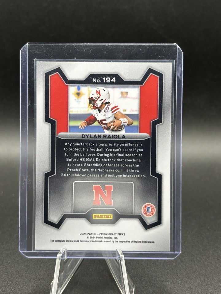 2024 Panini Prizm Draft Picks - Rated Prospect Dylan Raiola #194 (RC ...