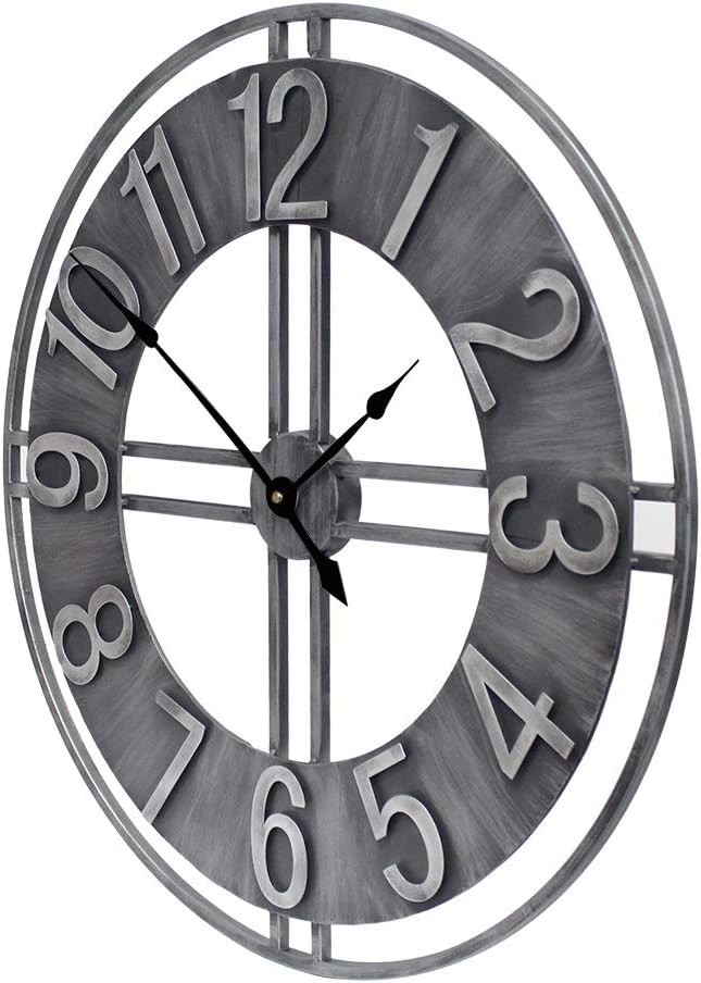 30 inch Large Wall Clock Decorative Solid Metal Retro Decor for Home ...