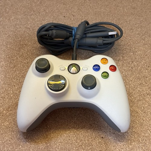 OEM Microsoft XBOX 360 Wired USB Controller White - Tested +Breakaway ...