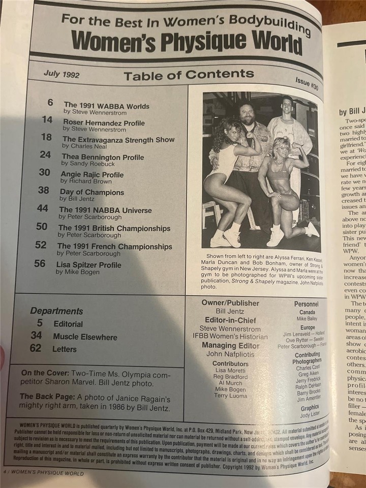 WOMEN'S PHYSIQUE WORLD female bodybuilding muscle magazine SHARON ...