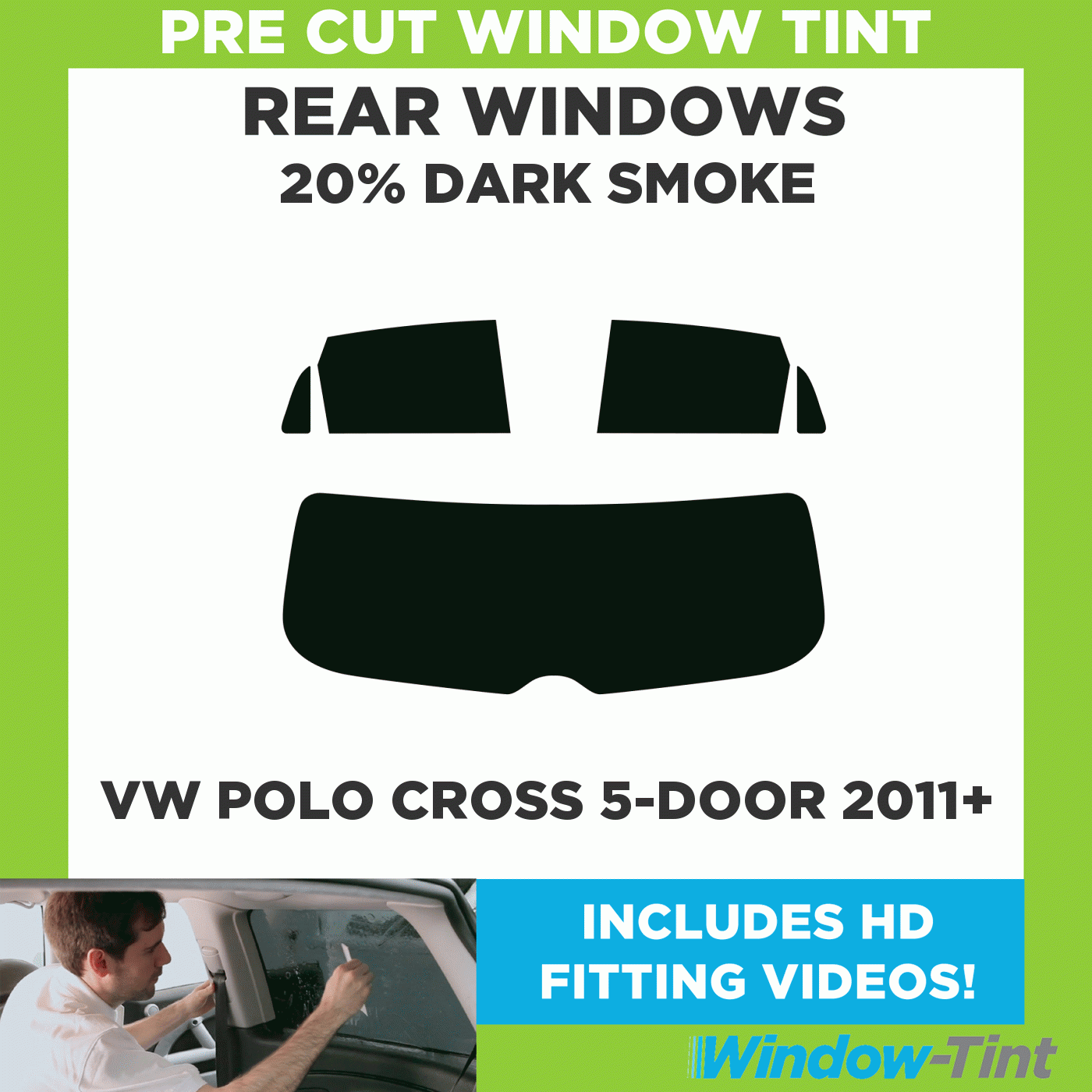 For VW Polo Cross 5-door Hatchback 2011+ Pre Cut Window Tint Kit 20% ...