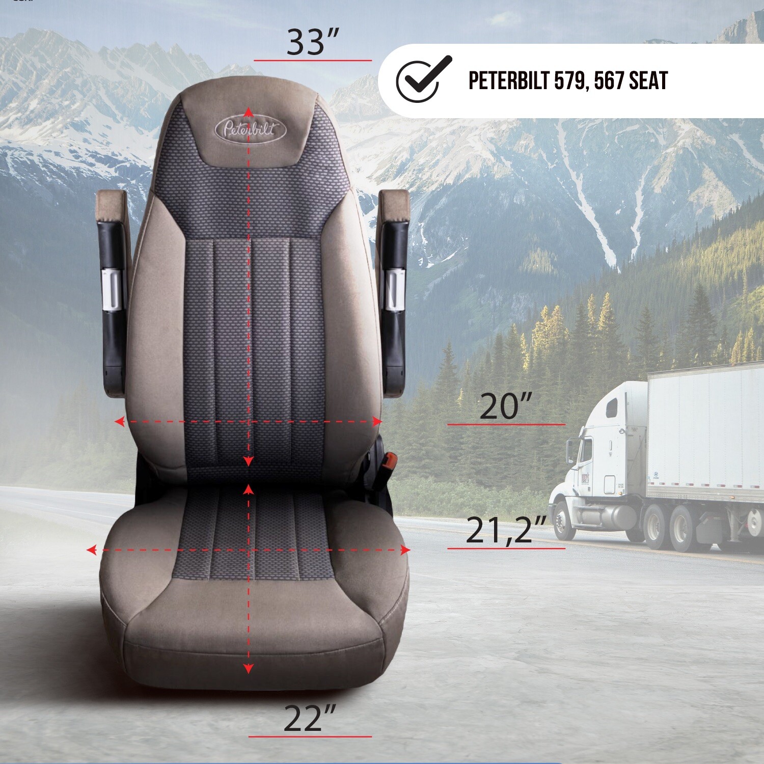 SEAT COVER FIT PETERBILT 579 567 STOCK SEAT | eBay