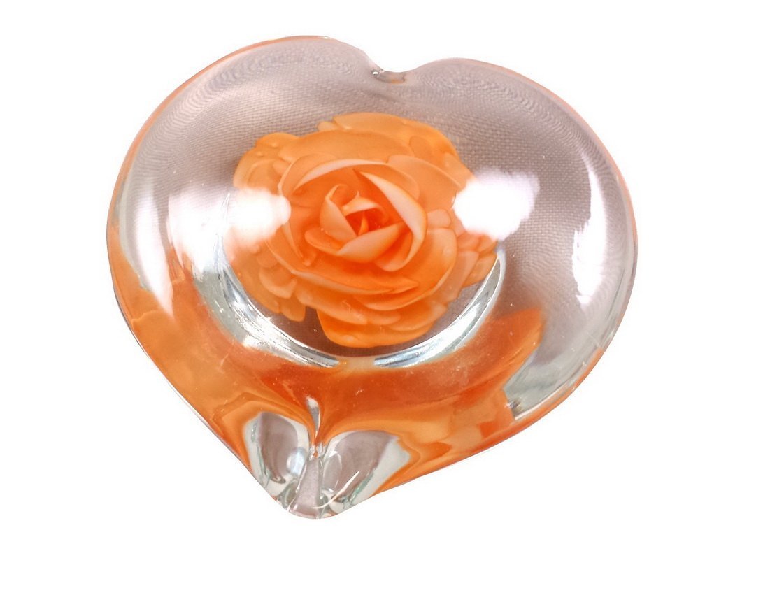 M Design Art Glass Red Heart Paperweight Paperweight | eBay