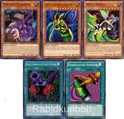 Yugioh Weevil Set - Perfectly Ultimate Great Moth, Insect Queen, Insect ...